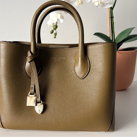 Aspinal Of London | Bags | Luxury Olive Leather Midi London Tote By ...